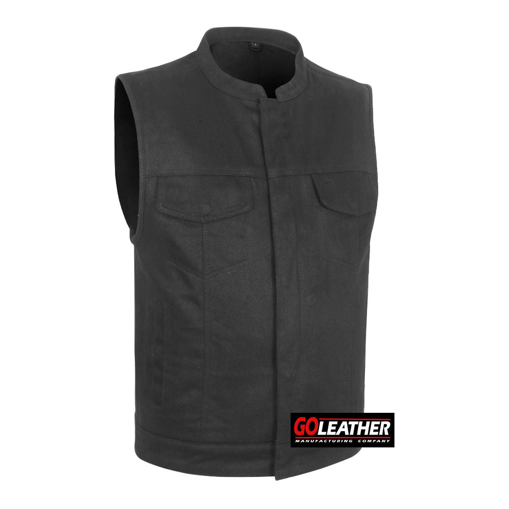 Blacksteel - Unlined Black Denim Vest – GoLeather